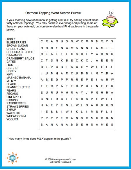 Create Word Search Puzzle Free Printable Recipeasl