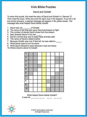 David Word Scramble Printable